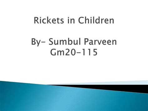 Rickets Lesson Pptx