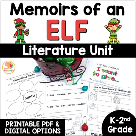 Memoirs Of An Elf Literature Unit Activities Christmas Craft Story
