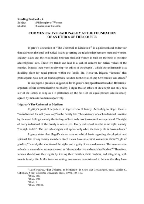 Doc Communicative Rationality As The Foundation Of An Ethics Of The