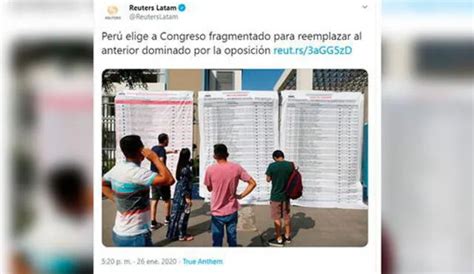 Resultados De Elecciones Congresales 2020 Perú Así Informan En El