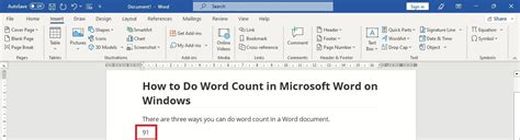 How To Do A Word Count In Microsoft Word