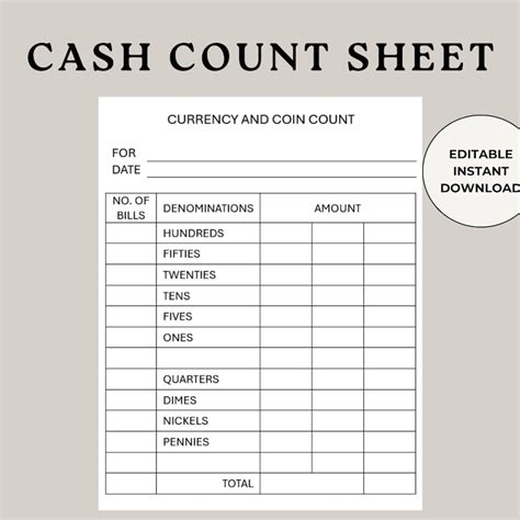 Count Sheet For S Etsy Uk