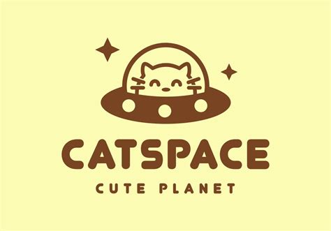 os logotipos de ufo e gato são tão fofos Vetor no Vecteezy