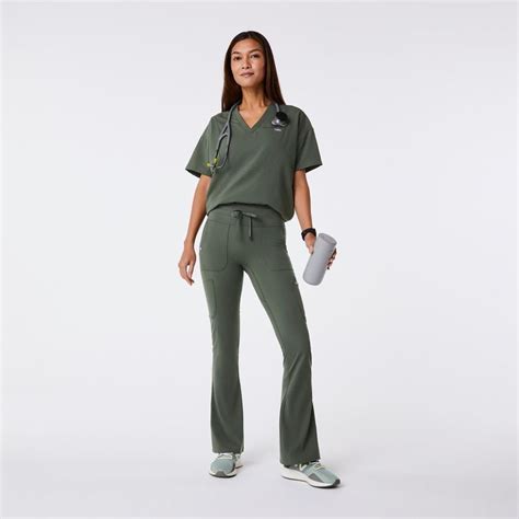 Figs Womens Moss High Waisted Seville Flare Scrublegging™ Medical