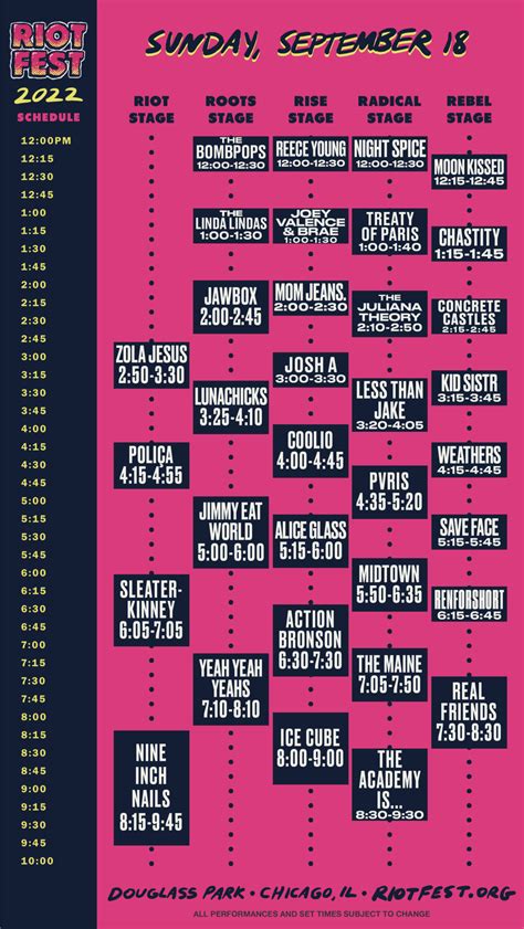 The Riot Fest 2022 Schedule Is Here