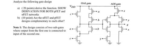 Solved Oai Gate Aoi Gate Vdd Analyze The Following Gate