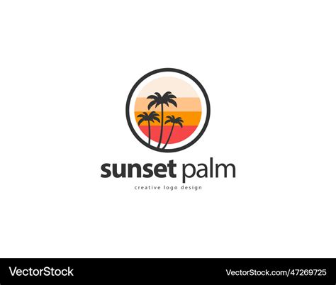 Vintage Palm Trees Sunset