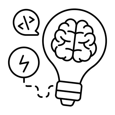 Lightbulb With Gear Linear Of Coding Idea 59089677 Vector Art At Vecteezy