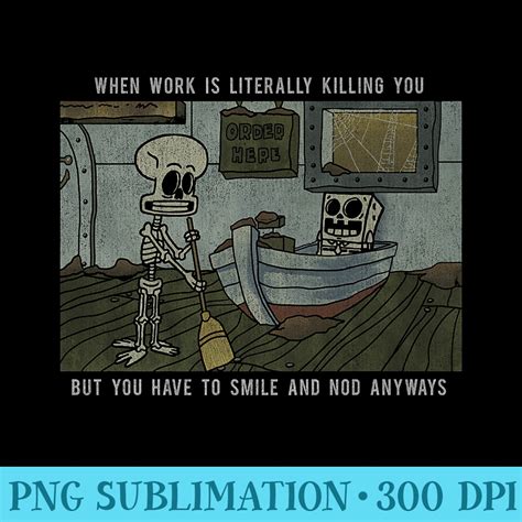 Spongebob Squarepants Skeleton Meme Poster Premium High Qu Inspire