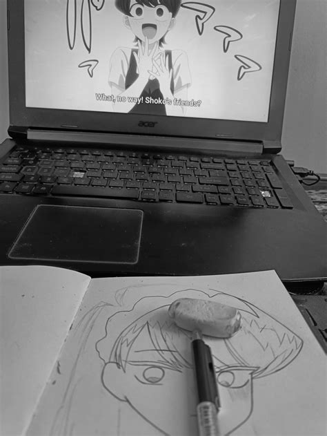 Drew Komi While Watching The Anime R Komi San