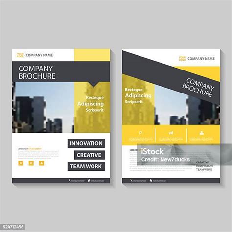 노란색 벡터 연례 보고서 전단지 브로셔 고객 템플릿 디자인식 0명에 대한 스톡 벡터 아트 및 기타 이미지 0명 검은색 노랑 Istock