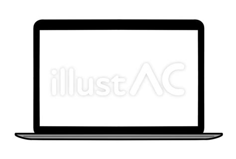 ノートpc正面 Png画面透過 背景白イラスト No 22759169／無料イラストフリー素材なら「イラストac」