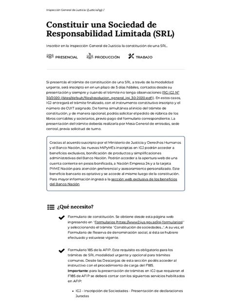 Constituir Una Sociedad De Responsabilidad Limitada Srl Pdf