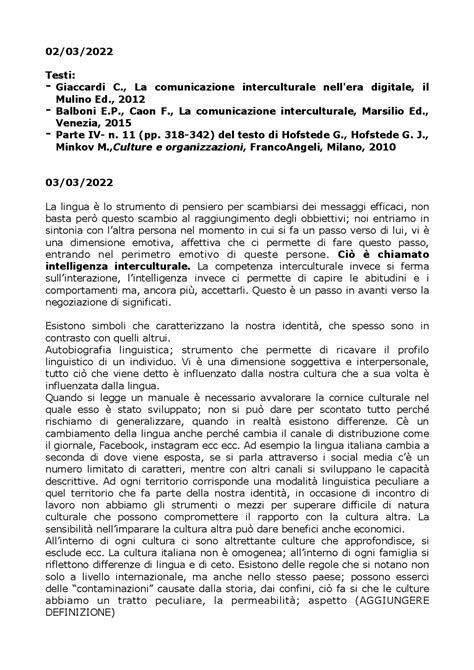Appunti Di Comunicazione Interculturale Appunti Di Comunicazione