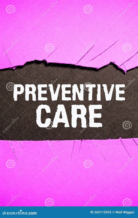Text Caption Presenting Preventive Care Internet Concept Care That You Receive To Prevent