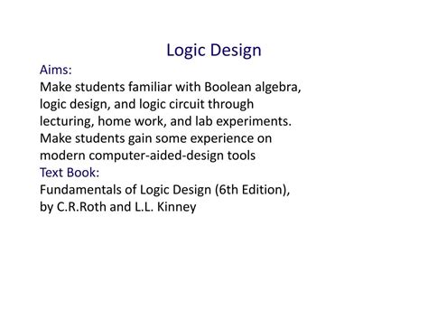 PPT Logic Design Aims Make Babes Familiar With Boolean Algebra PowerPoint Presentation