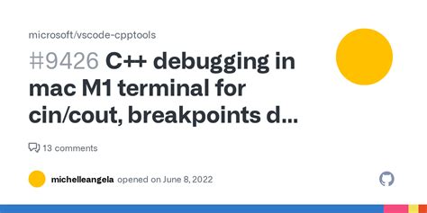 c debugging in mac m1 terminal for cin cout breakpoints do not work · issue 9426 · microsoft