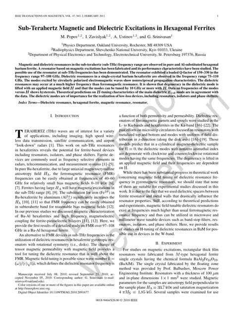 Pdf Sub Terahertz Magnetic And Dielectric Excitations In Hexagonal