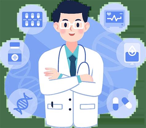 医师健康讲堂组合插画 医师组合 花瓣网