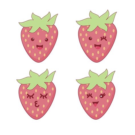 Cute Strawberry Cartoon Vector At Odessa Anderson Blog