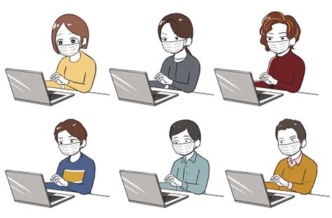 Teleworking Teleworking Employee Mask Stock Illustration Download