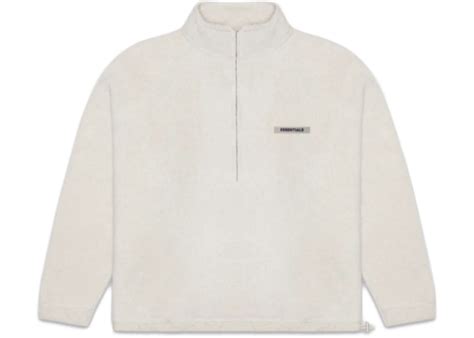Fear Of God Essentials Polar Fleece Half Zip Sweater Oatmeal Heather