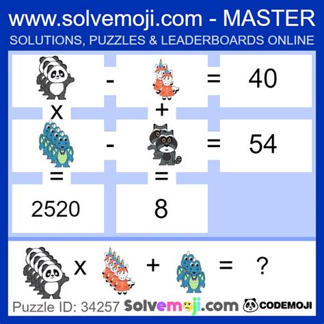 Solvemoji Emoji Math Puzzle 35746 In 2024 Emoji Math Maths Puzzles Emoji Artwork