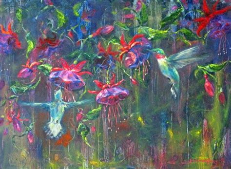 Abstract Hummingbird Painting At Explore