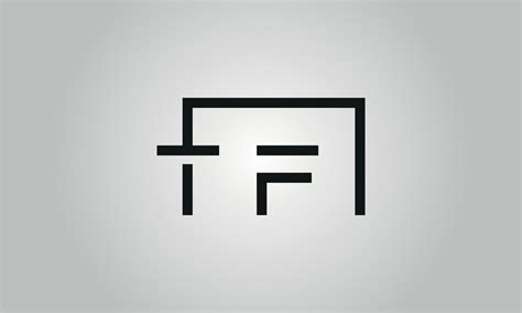 Letter Tf Logo Design Tf Logo With Square Shape In Black Colors Vector