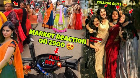 First Day In College On 2 Kawasaki Z900 🥰 Cute Girls Reaction On Bunny