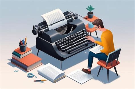 Premium Photo Copywriting Content Creation Isometric Illustration