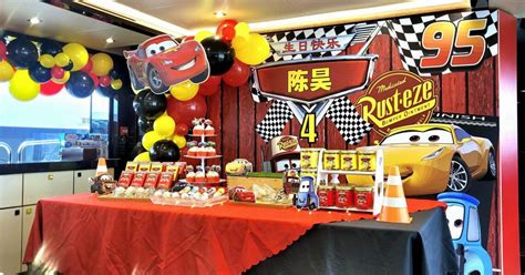 Lightning Mcqueen Theme Birthday Decoration Idea Pixel Party Sg