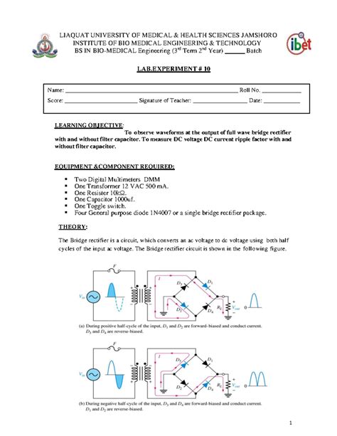 Basic Electronics Lab 10 1 Name