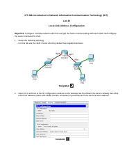 Configuring IPv6 Local Link Addresses In Network Labs Course Hero