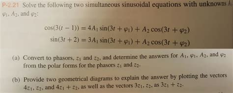 Solved Solve The Following Two Simultaneous Sinusoidal