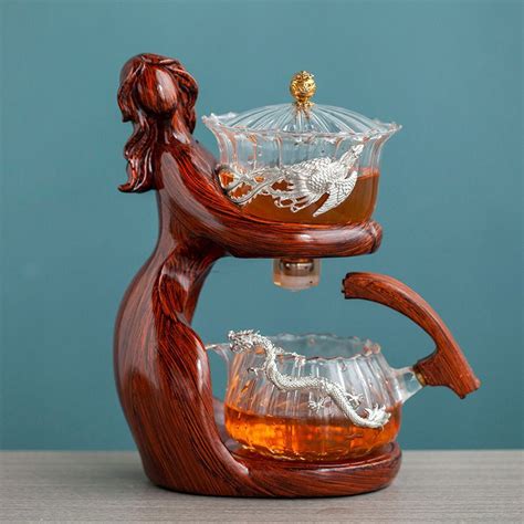 Maid Semi Automatic Tea Set Tea Making Kungfu Teapot Automatic Tea Set Heat Resistant Glass