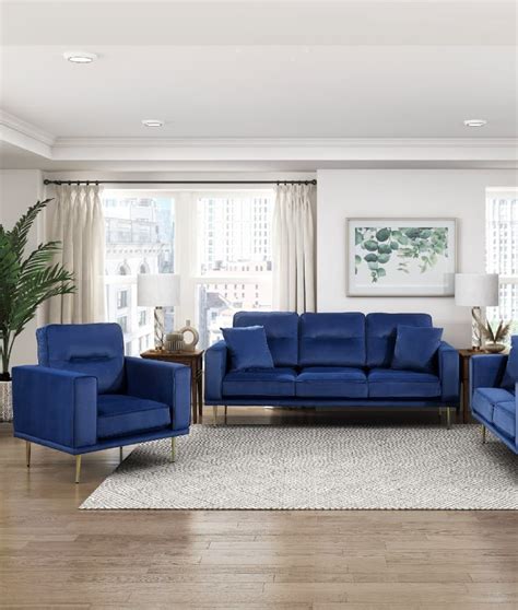 Blue Velvet Sofa Living Room Ideas