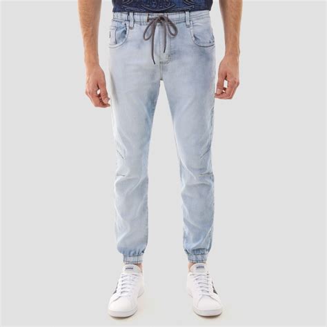 Calca Jeans Jogger Azul Shopee Brasil