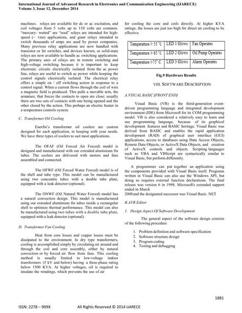 Pdf Microcontroller Based Transformer Monitoring And