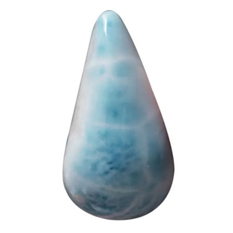 VÉRITABLE PIERRE PRÉCIEUSE dominicaine Larimar en forme de poire 25 x