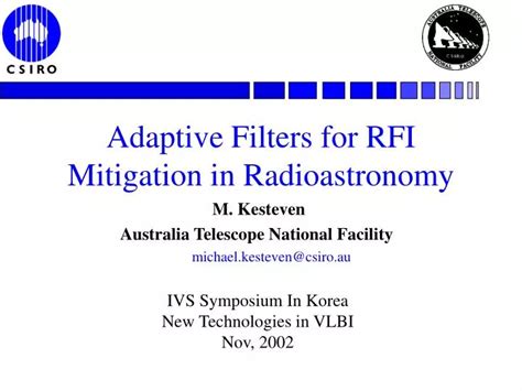 PPT Adaptive Filters For RFI Mitigation In Radioastronomy PowerPoint Presentation ID