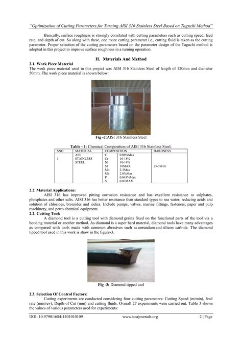 Optimization Of Cutting Parameters For Turning Aisi 316 Stainless