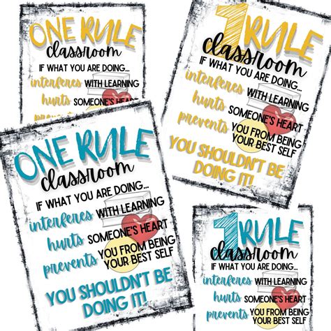 One Rule Classroom Digital Print For Classroom Management Etsy