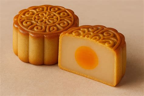Traditional Baked Mooncake Single Yolk White Lotus Paste Bake With Yen