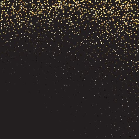 Premium Vector Star Sequin Confetti On Black Background Vector Gold