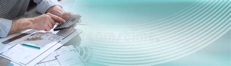 Architect Working On A Project Panoramic Banner Stock Illustration
