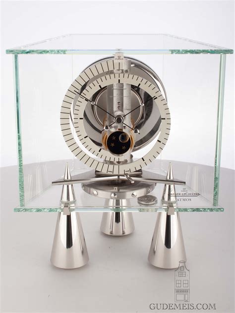 A Rare Swiss Rhodium Jaeger Lecoultre Atmos Clock Atlantis With