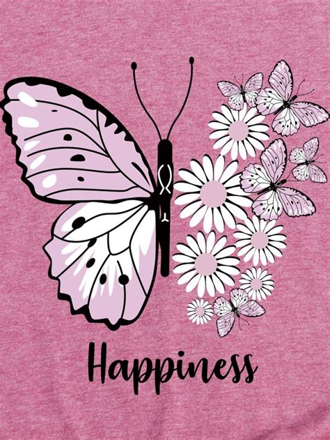 SHEIN LUNE Camiseta con estampado floral con mariposa Moda de Mujer SHEIN México