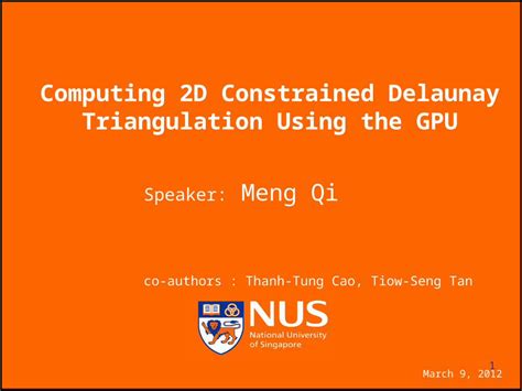 Pptx Computing 2d Constrained Delaunay Triangulation Using The Gpu Dokumentips