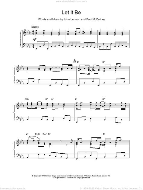 Piano Sheet Music Let It Be At Joseph Deen Blog